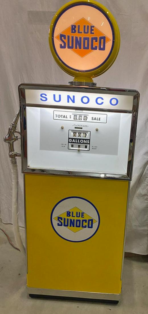 For Auction: Professionally Restored 1960s Bennett Sunoco Gas Pump ...