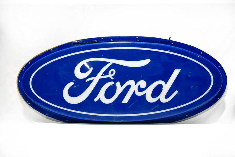 4' Ford Dealership Lighted Oval Sign