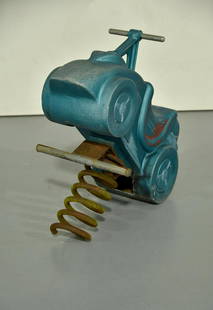 Vintage Cast Aluminum Playground Spring Horse Ride