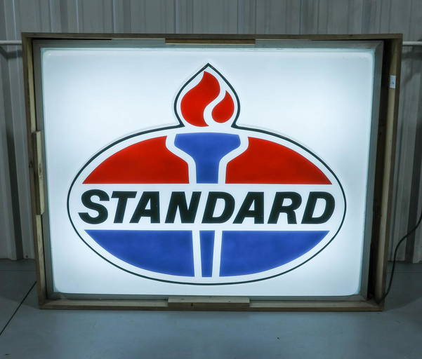 Standard Oil Lighted Plastic Gas Station Can Sign
