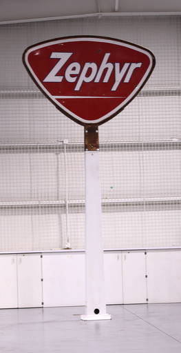 Zephyr Porcelain Gas Station Pole Sign 17 Ft.