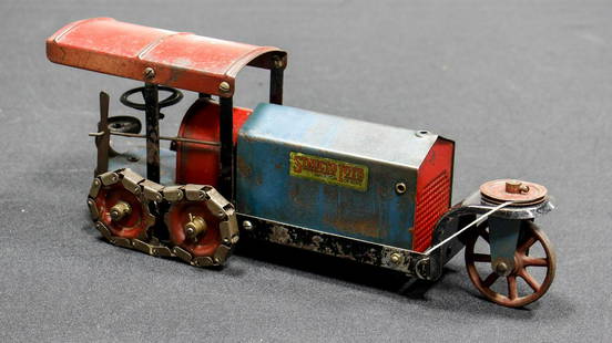 Structo Yuba Tractor Wind Up Pressed Steel Toy