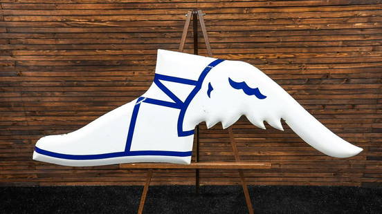 Blue Porcelain 24" Goodyear Letters Sign