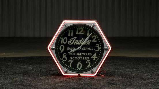 Indian Hexagon Neon Clock
