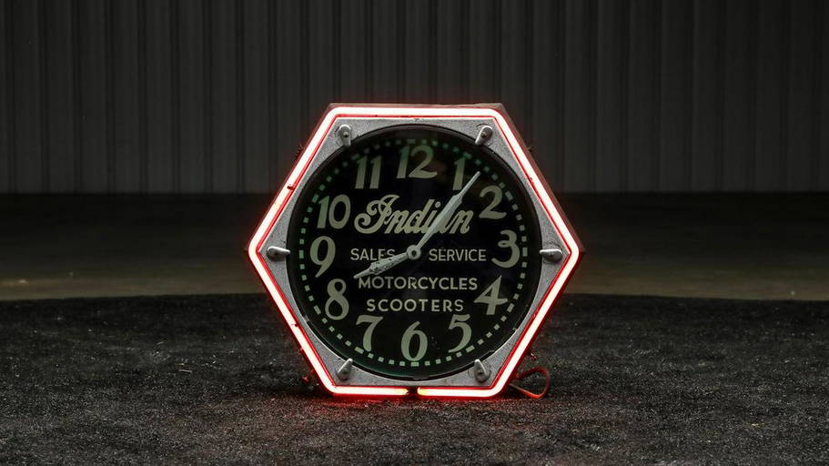 Indian Hexagon Neon Clock