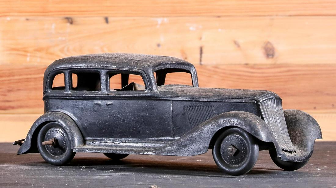 1930s Graham Bros. Sedan Pressed Steel Toy By Cor Cor