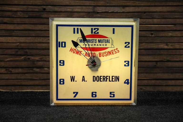 Circa 1960s Motorists Mutual Insurance Clock
