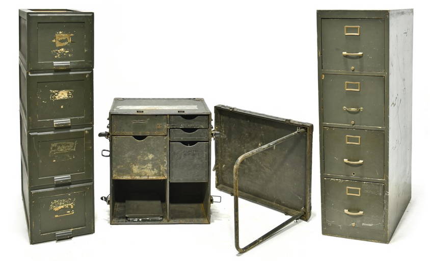 Original WWII Military Field Desk and Filing Cabinets (#0147) on Jun 18 ...