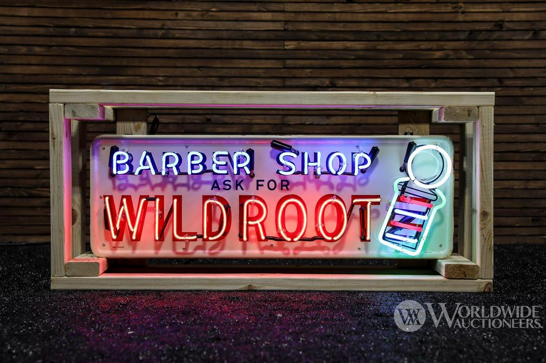 1950s Wildroot Barber Shop Horizontal Neon Sign