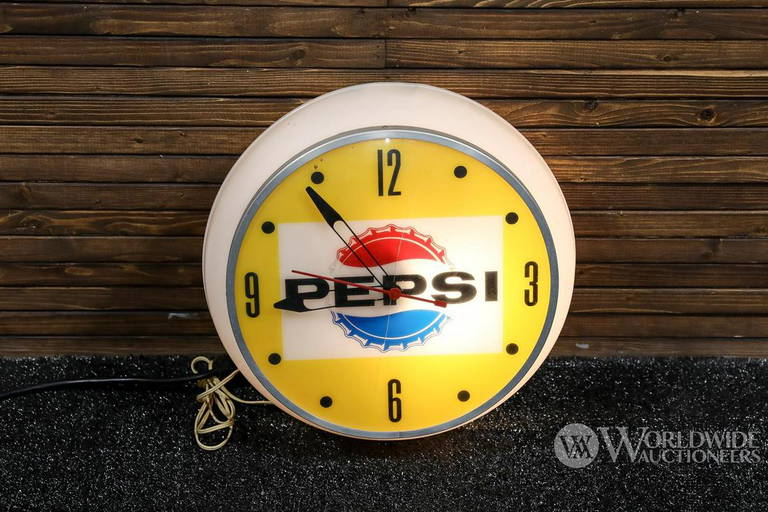 1960s Pepsi Lighted Clock By Dualite