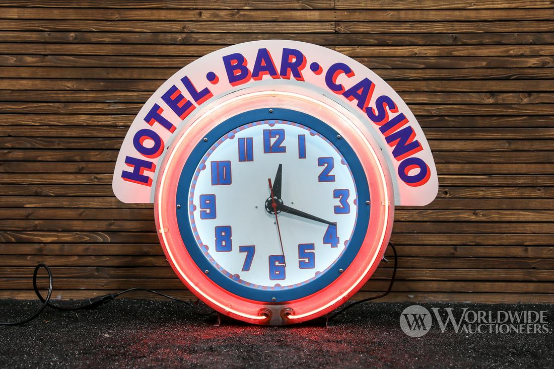 Vintage Cleveland Neon Clock With Marquee