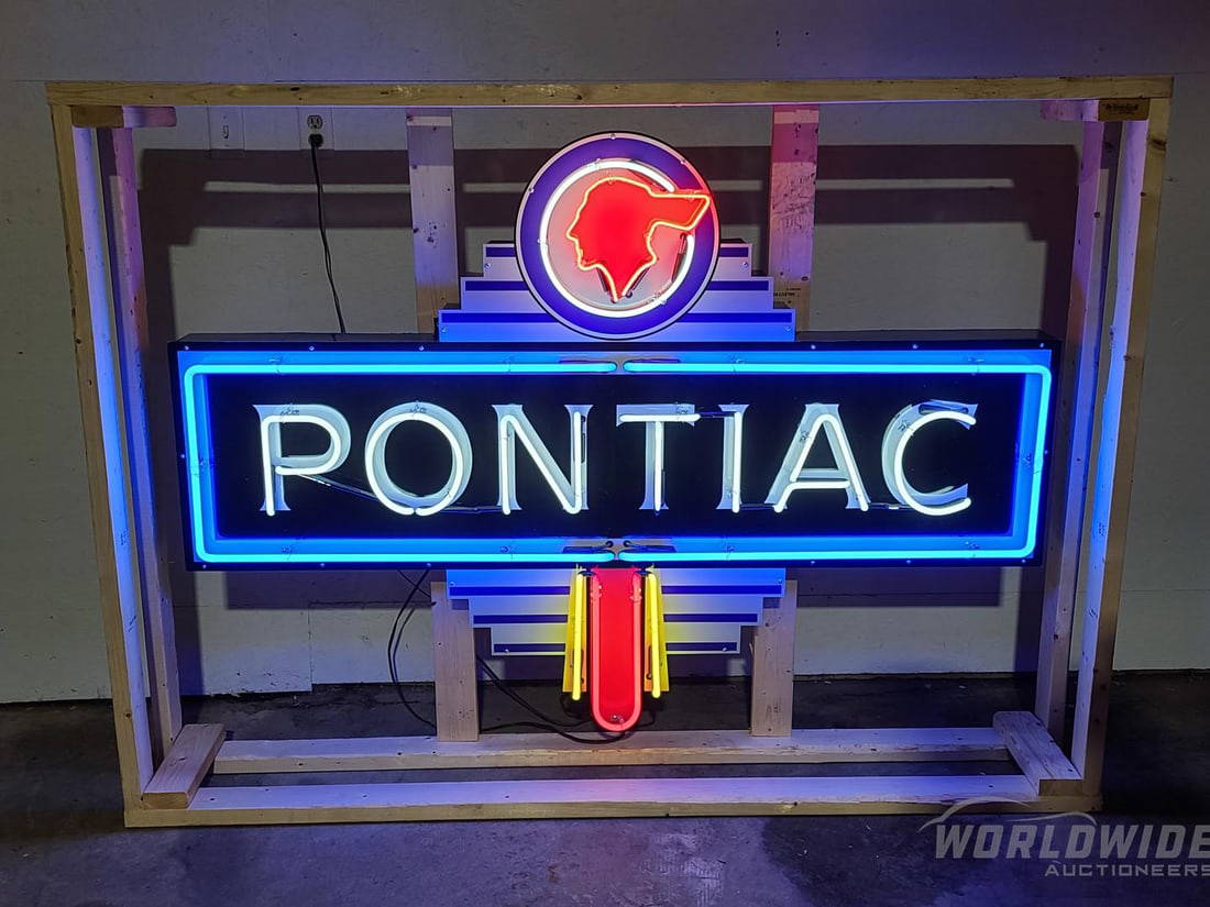 Custom Animated Pontiac Art-deco Neon Sign Auction