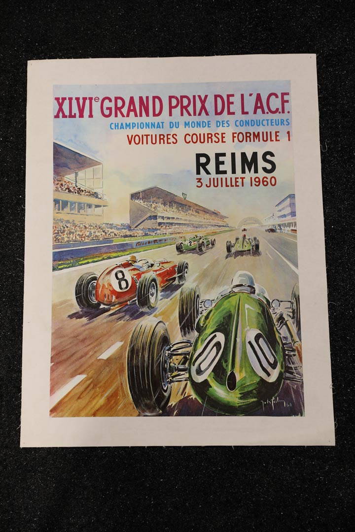 Original 1960 Xvlie Grand Prix De L'a.c.f. Reims Race Poster By Jean ...