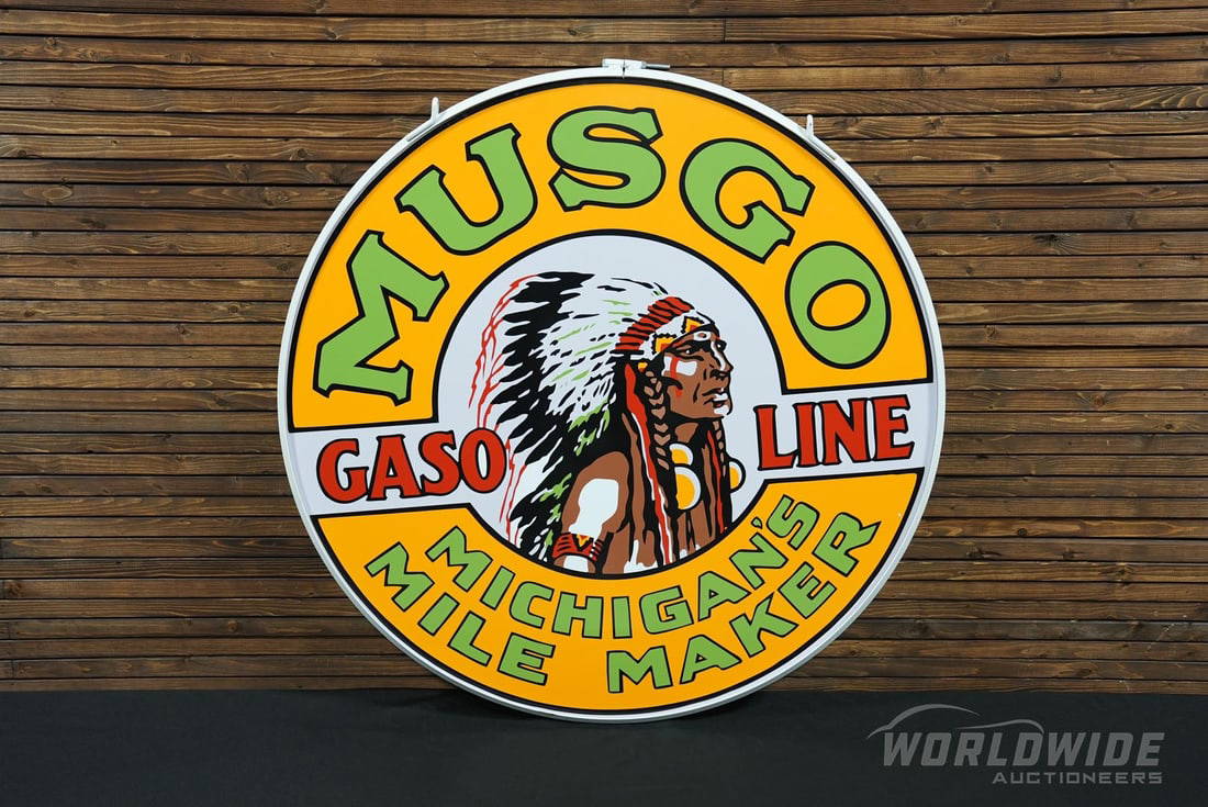 Musgo Gasoline Double-sided Replica Sign Auction