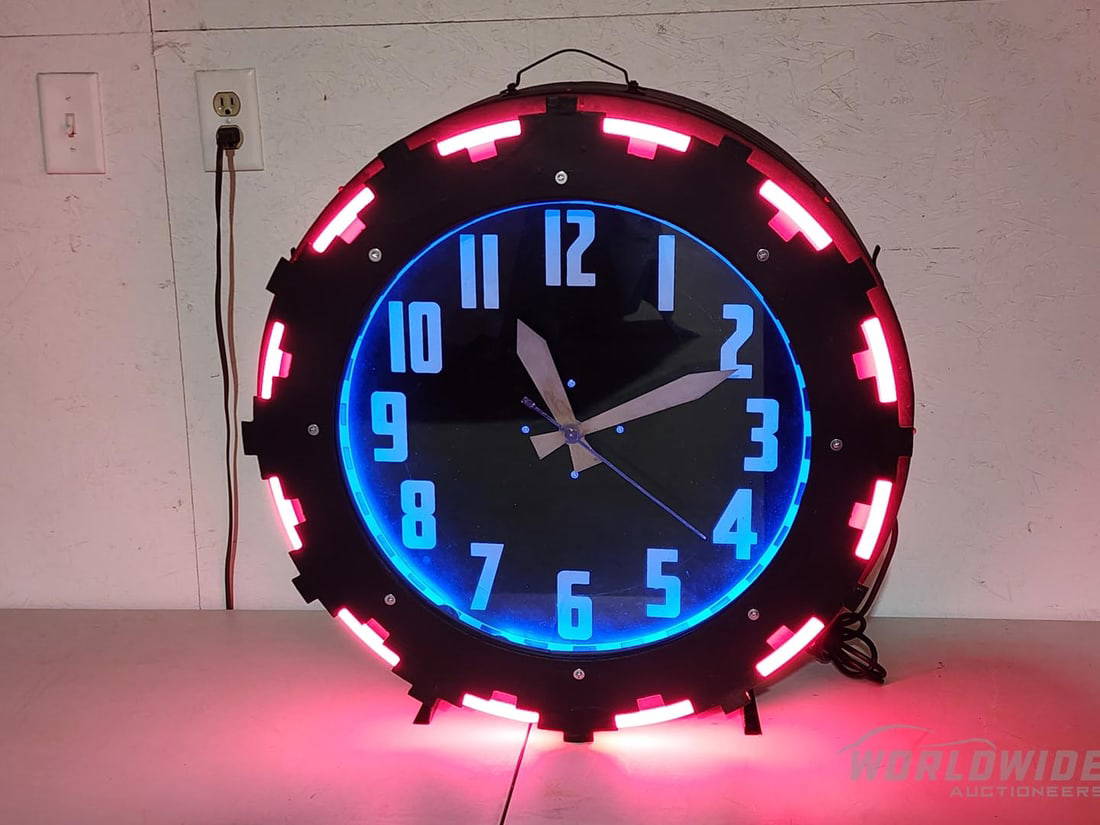 Original Vintage Aztec Neon Clock Auction