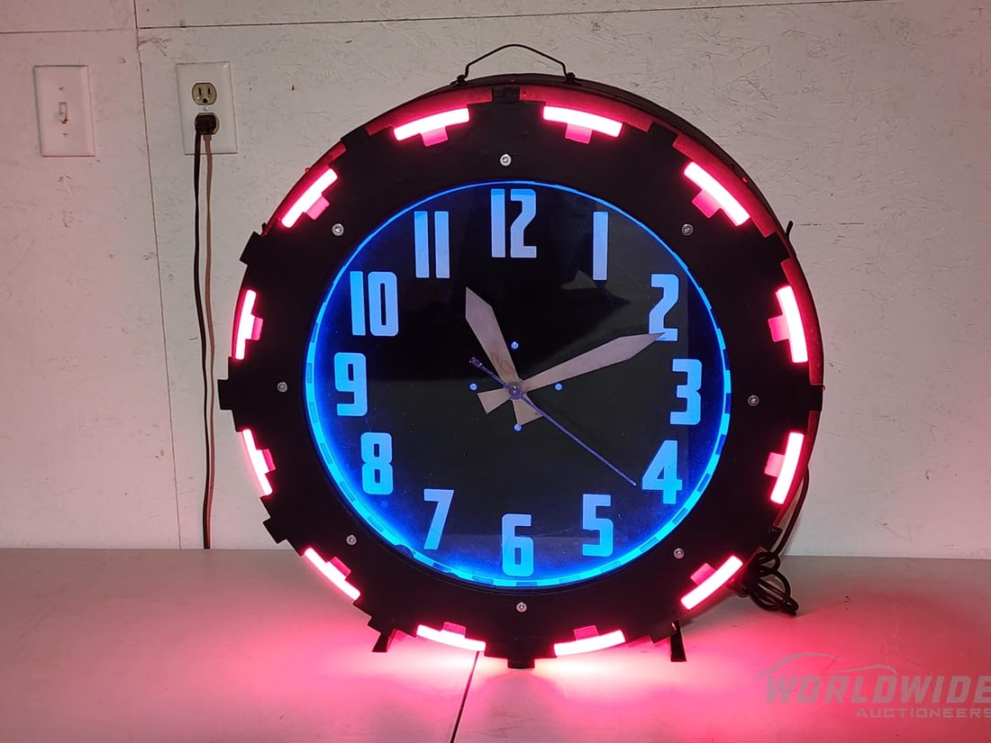 Original Vintage Aztec Neon Clock Auction