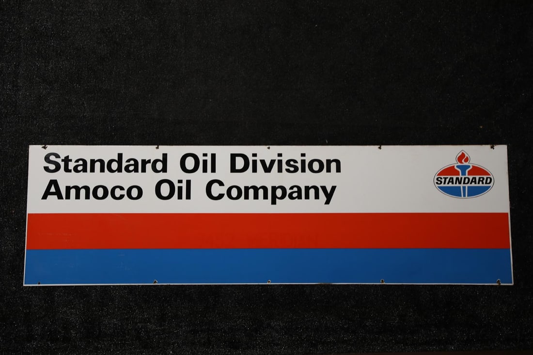 Large Standard Oil Division Amoco Oil Company Sign Auction