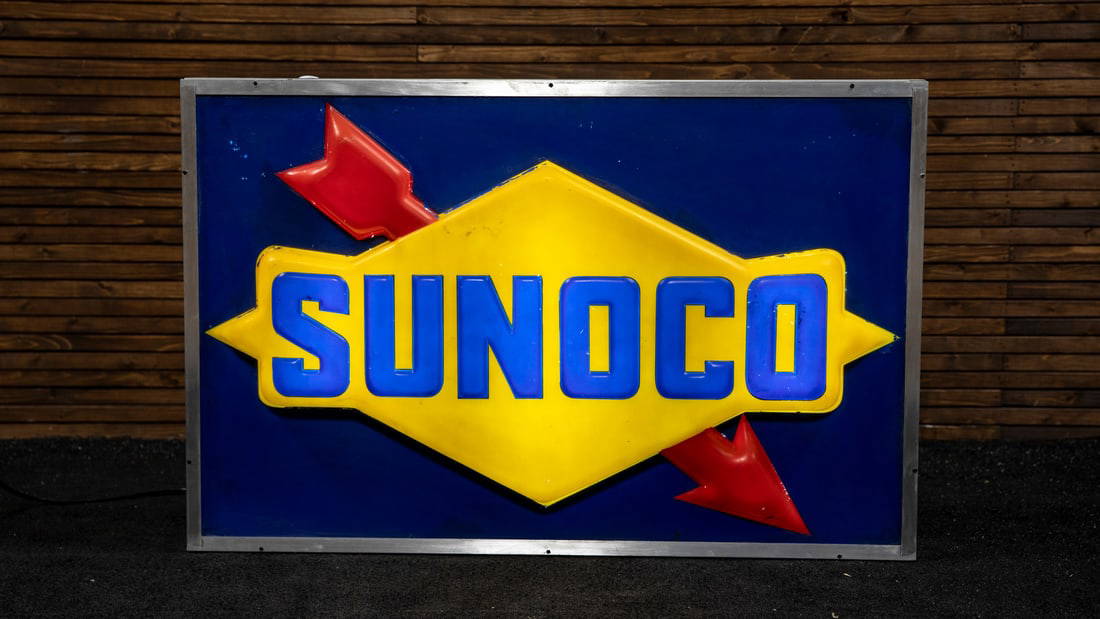 Sunoco Original 1980's Plastic Lighted Sign Auction