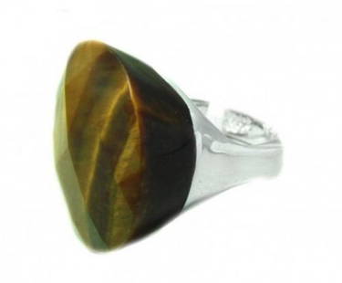 Vintage .925 Sterling Silver , Tiger Eye And Lapiz Lazuli Ring