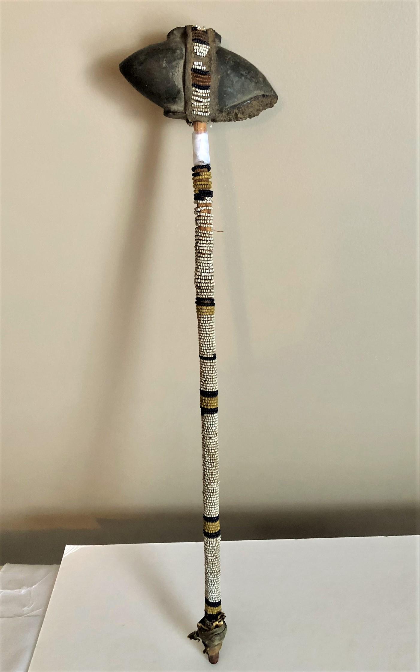 Antique Native American Indian Stone Head War Club