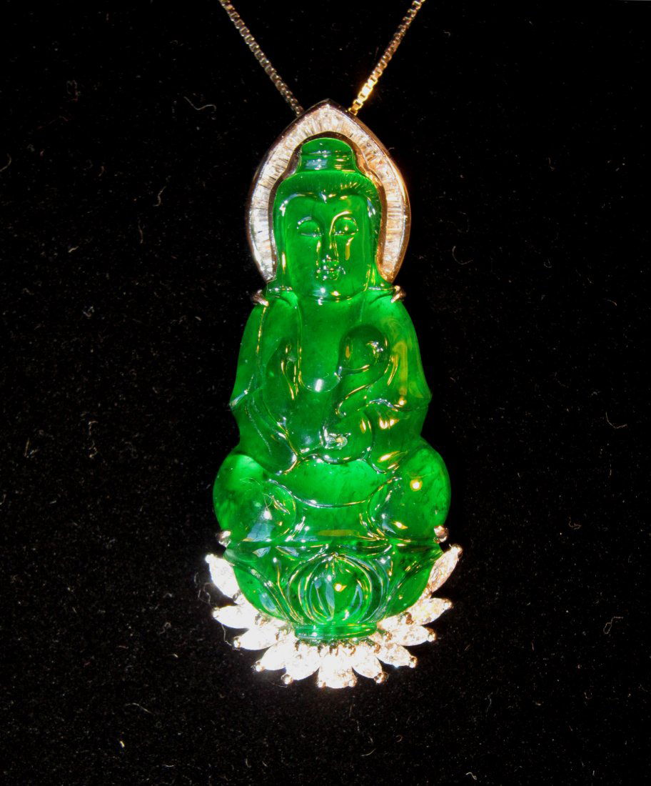 A Superb Chinese Imperial Jadeite Quanyin Pendant - Mar 09, 2013 | E ...