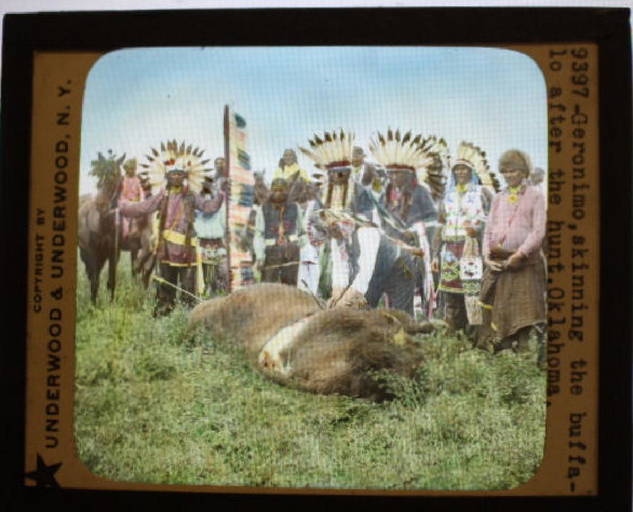6 Lantern Slides American Indians W/ Geronimo