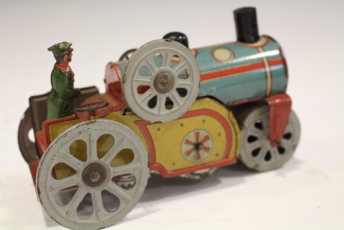 1920s Tin Wind-up Steamroller Toy - Orobr Germany