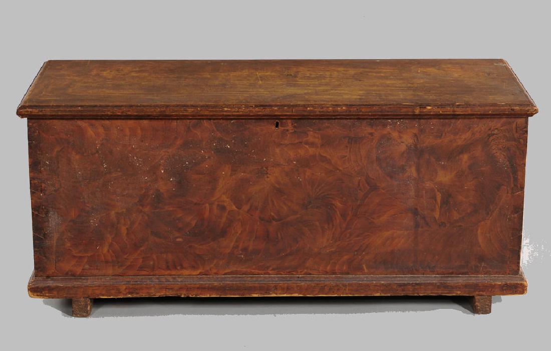Early 19th C Pine Blanket Chest - Putty Paint