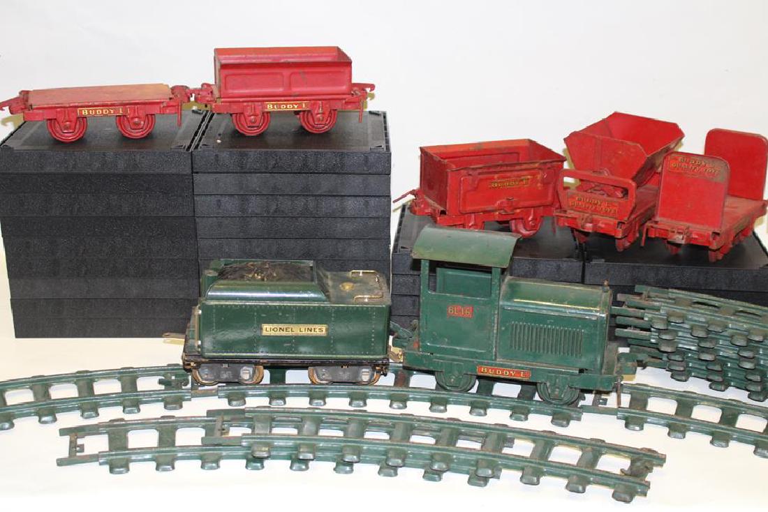 C 1929 Buddy L Industrial Railroad Train Set with Track