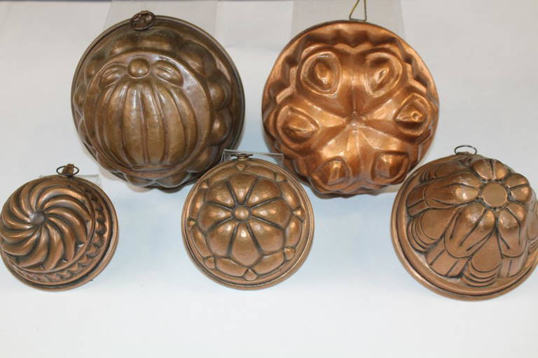19th C Copper Food Molds