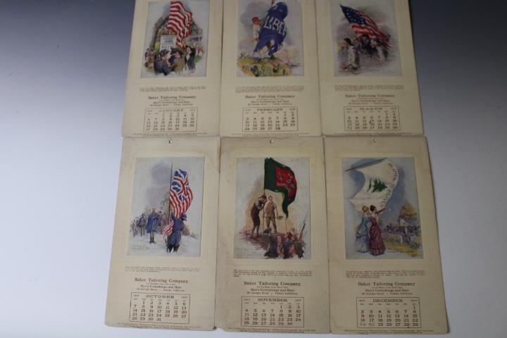 1917 18 Monthly Issued Patriotic Calendars