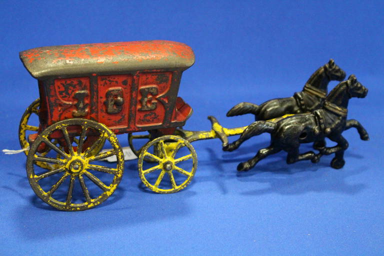 Cast Iron Kenton 2-Horse Drawn Ice Cart / Wagon (#0093) on Sep 11, 2022 ...
