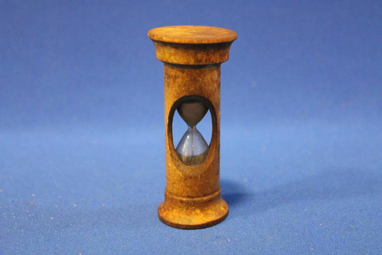 19th C Treenware Hourglass Timer Hour Glass Timer
