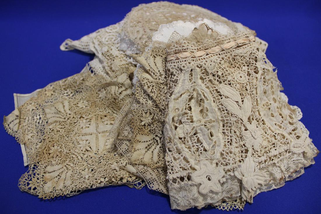 Group Of Antique Lace Dollies Auction
