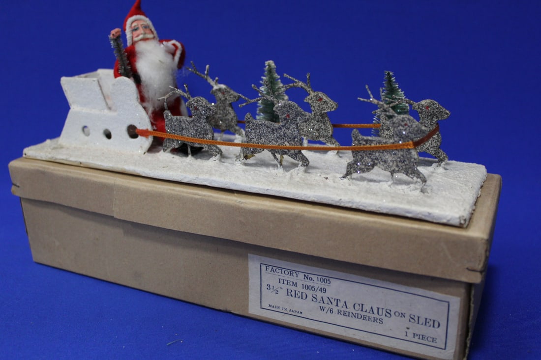 Miniature Santa, Sleigh & Reindeers In O/box Auction
