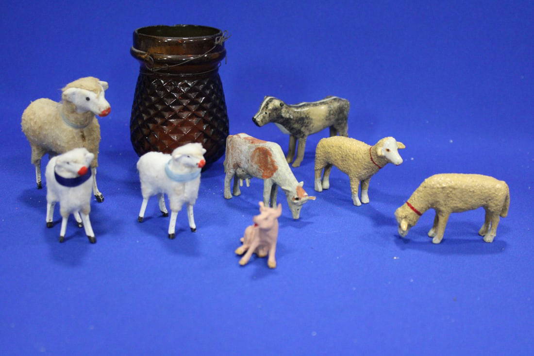 Stick Leg Putz Animals Christmas Tree Votive Light Auction