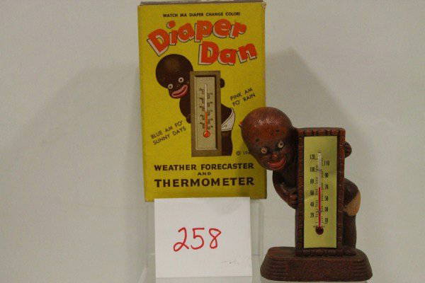1949 Black Americana “diaper Dan” Thermometer In O