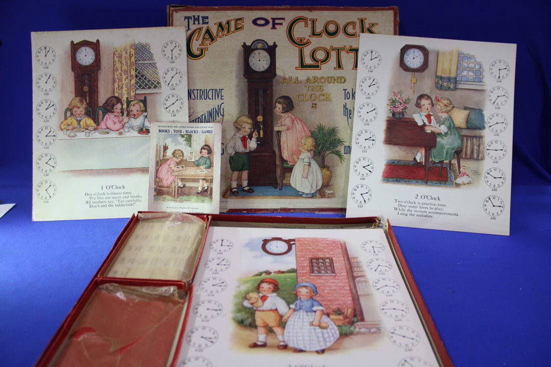 1921 Rare Clock Lotto Board Game Auction