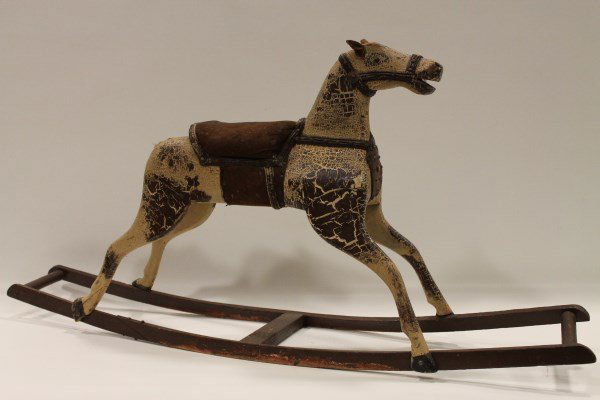 Late 1800s Carved Wooden Rocking Horse