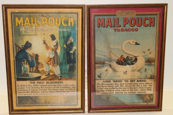 Pair Mail Pouch Cardboard Advertising Signs