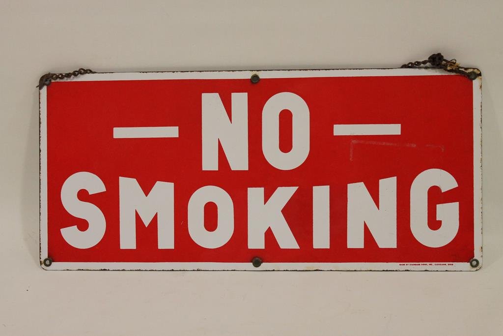 Porcelain "No Smoking" Sign