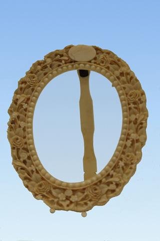 19th C. Intricately Carved Ivory Frame