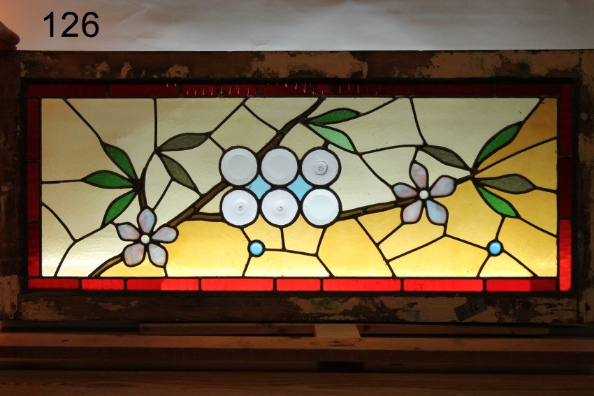 1800s Leaded & Stained Glass Window