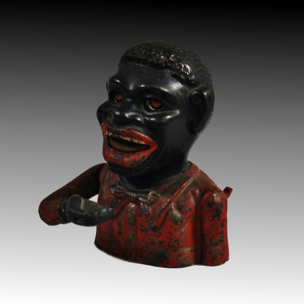 1895 Cast Iron Harper Mechanical Bank - Jolly Black Man