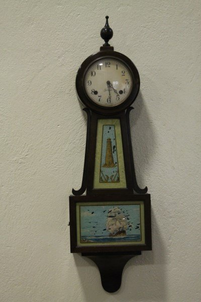 Sessions Banjo Clock - Light House & Sailing Ship