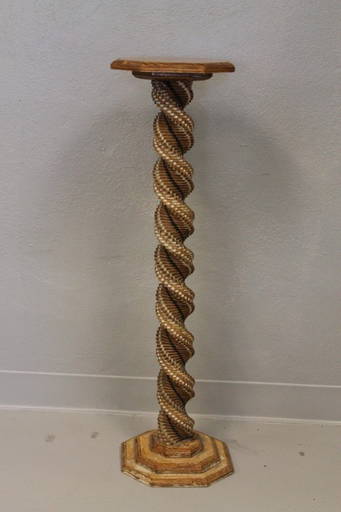 Tramp Art Spiral Turned Fern Stand