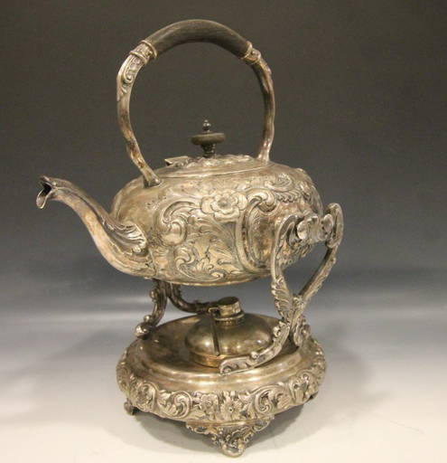Hallmarked Silverplated Ornate Tilt Teapot