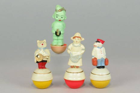 Lot Of 8 Celluloid Roly Poly Toys