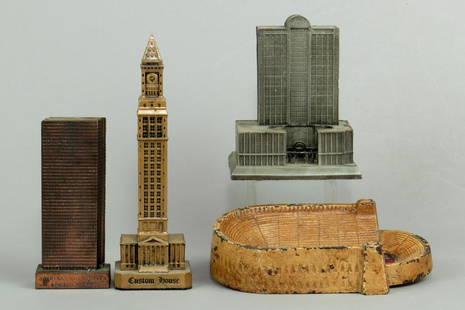 Lot Of 4 Metal Boston Souvenir Buildings