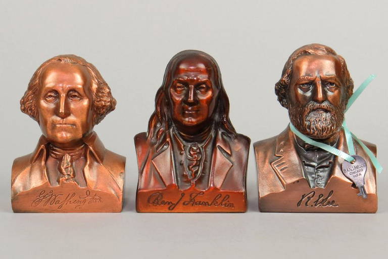 Lot Of 3 Pm Banthrico Figural Bust Banks